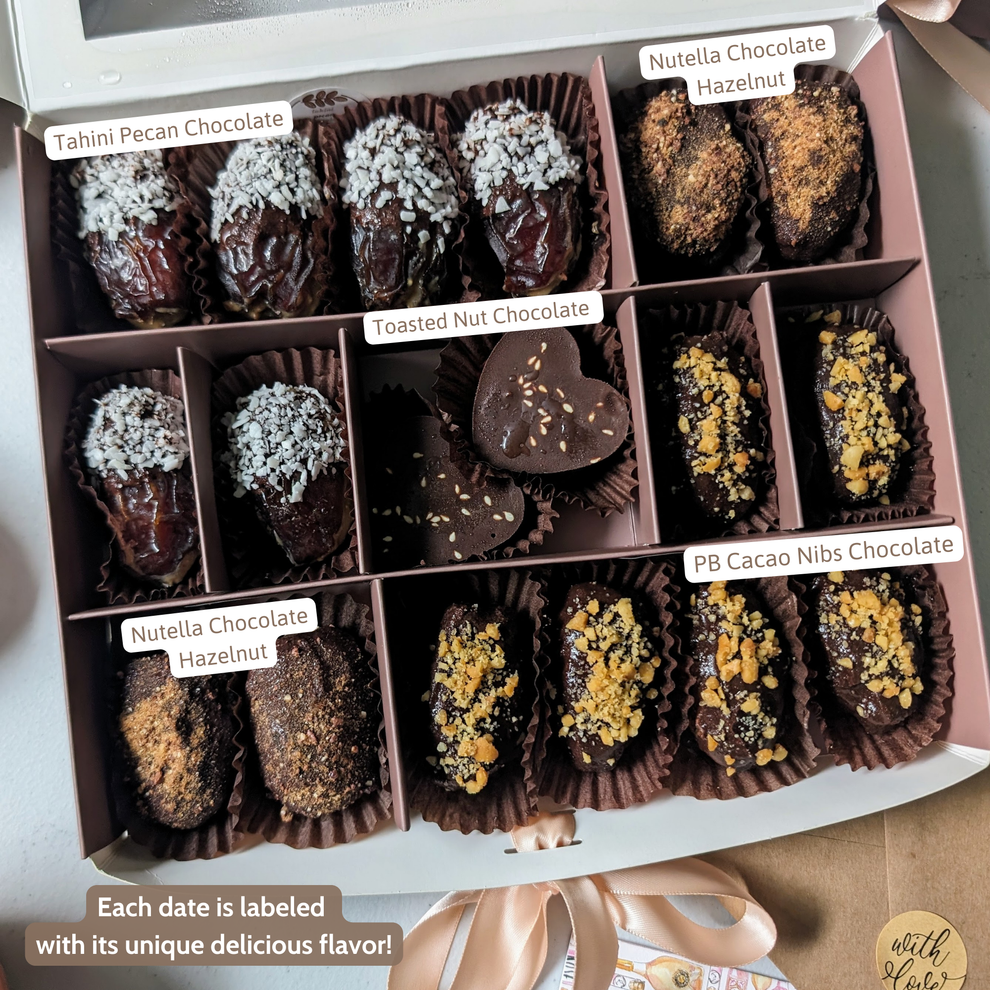 Chocolate Covered Medjool Stuffed Dates Healthy Kosher Gift Box Basket ...