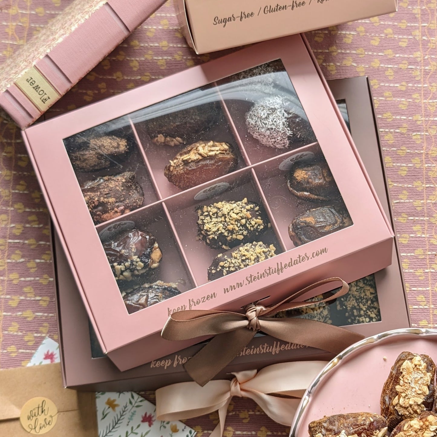 Healthy Medjool Stuffed Dates Kosher Food Gift Box Basket 6 Flavor ...