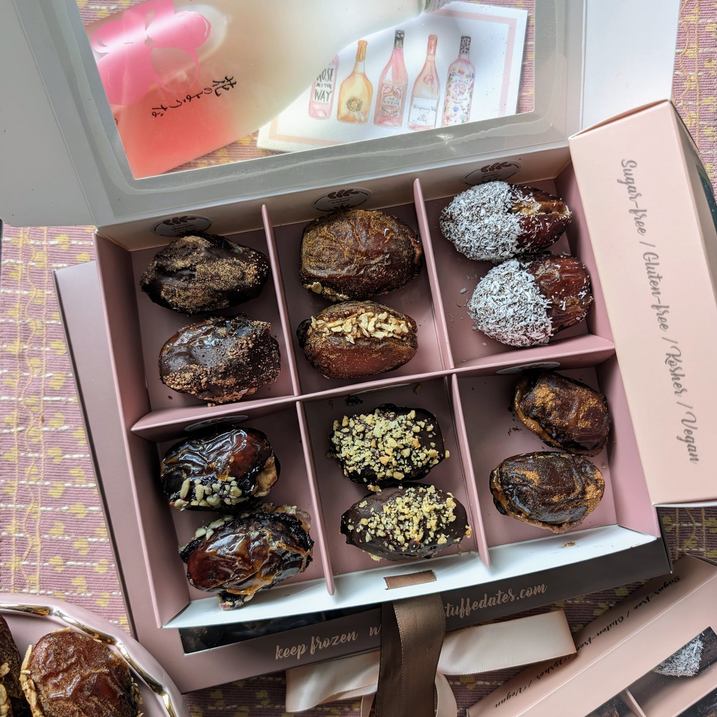 Healthy Medjool Stuffed Dates Kosher Food Gift Box Basket 6 Flavor ...