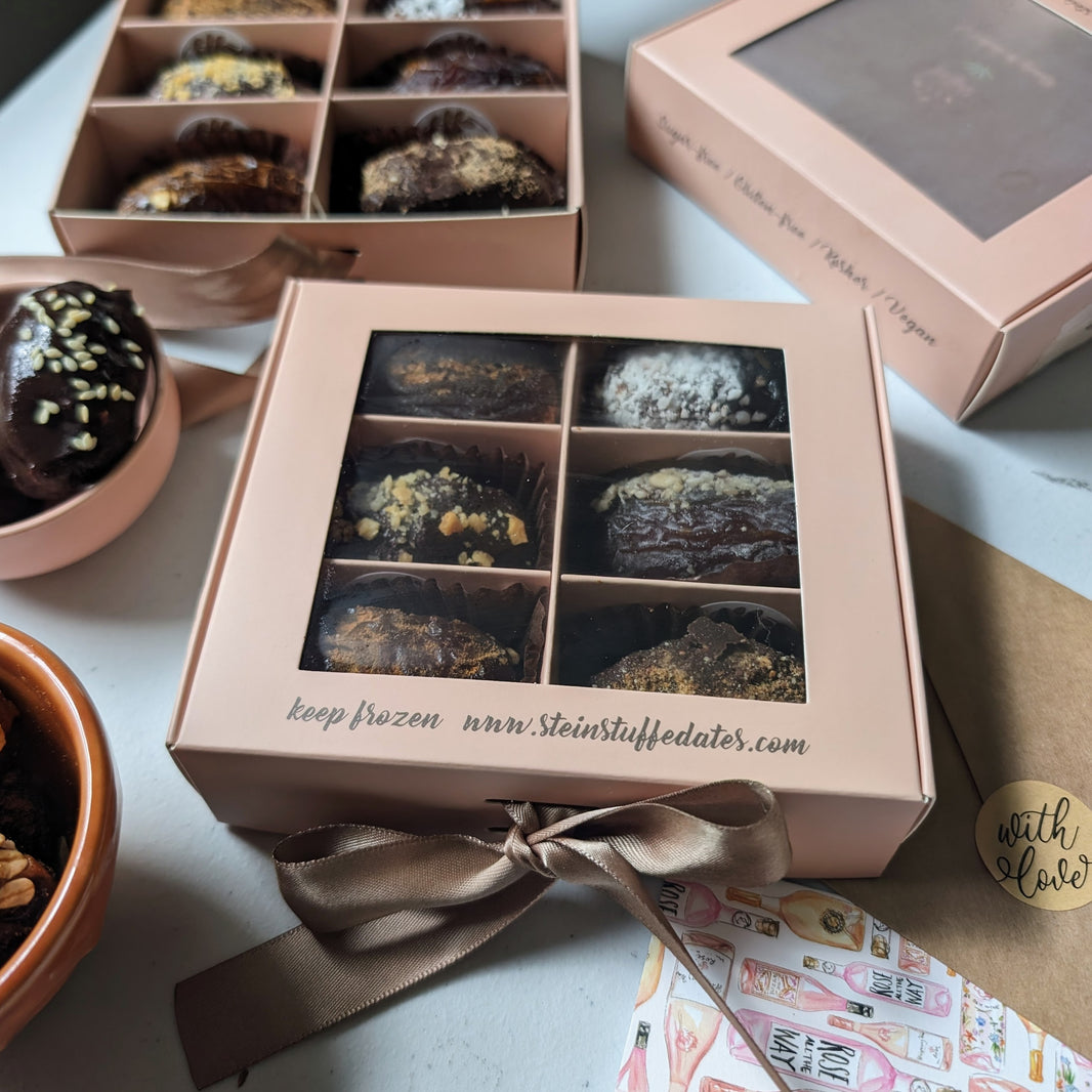 Variety Gourmet Medjool Stuffed Date Gift Boxes and Platter -6 Flavors ...