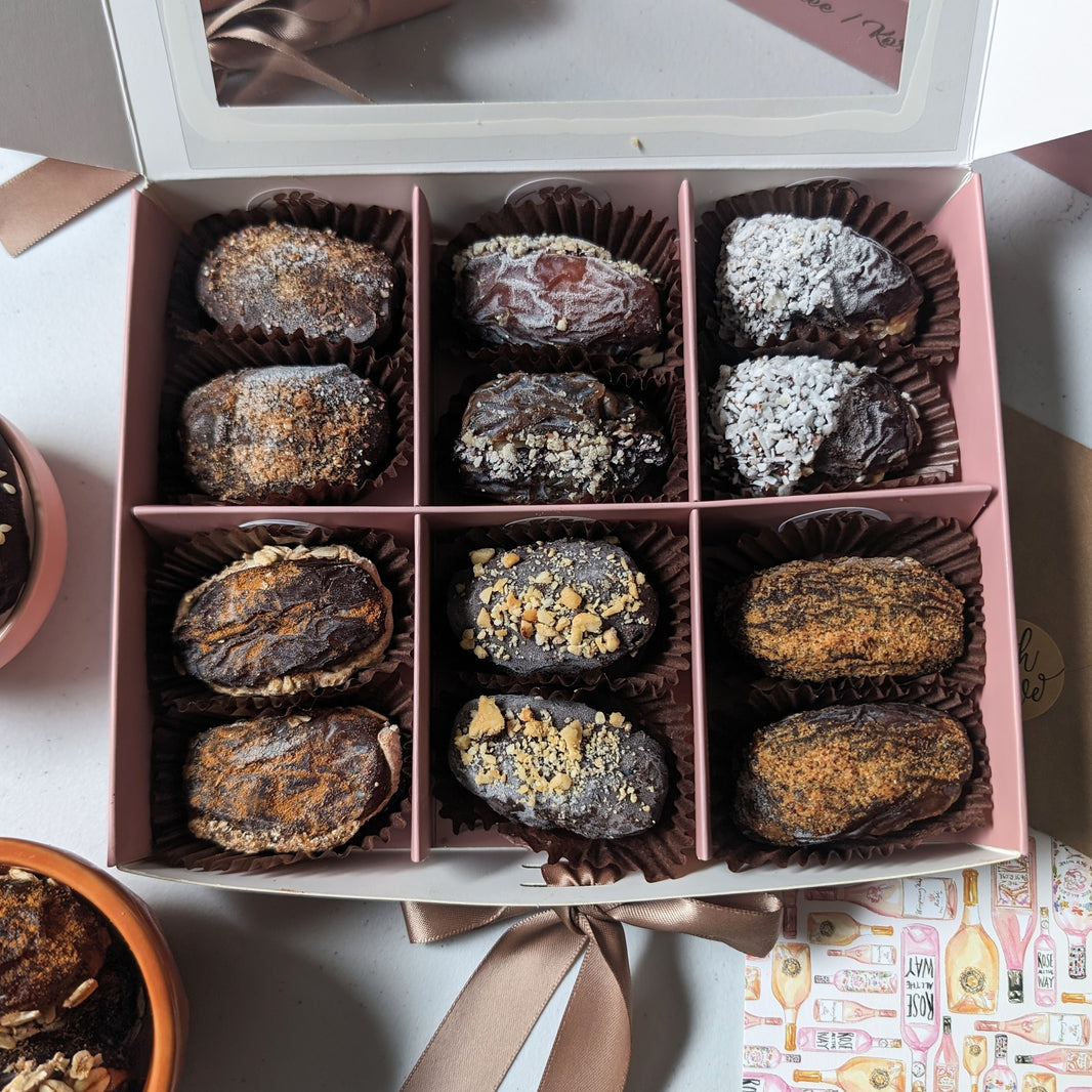Variety Gourmet Medjool Stuffed Date Gift Boxes and Platter -6 Flavors ...