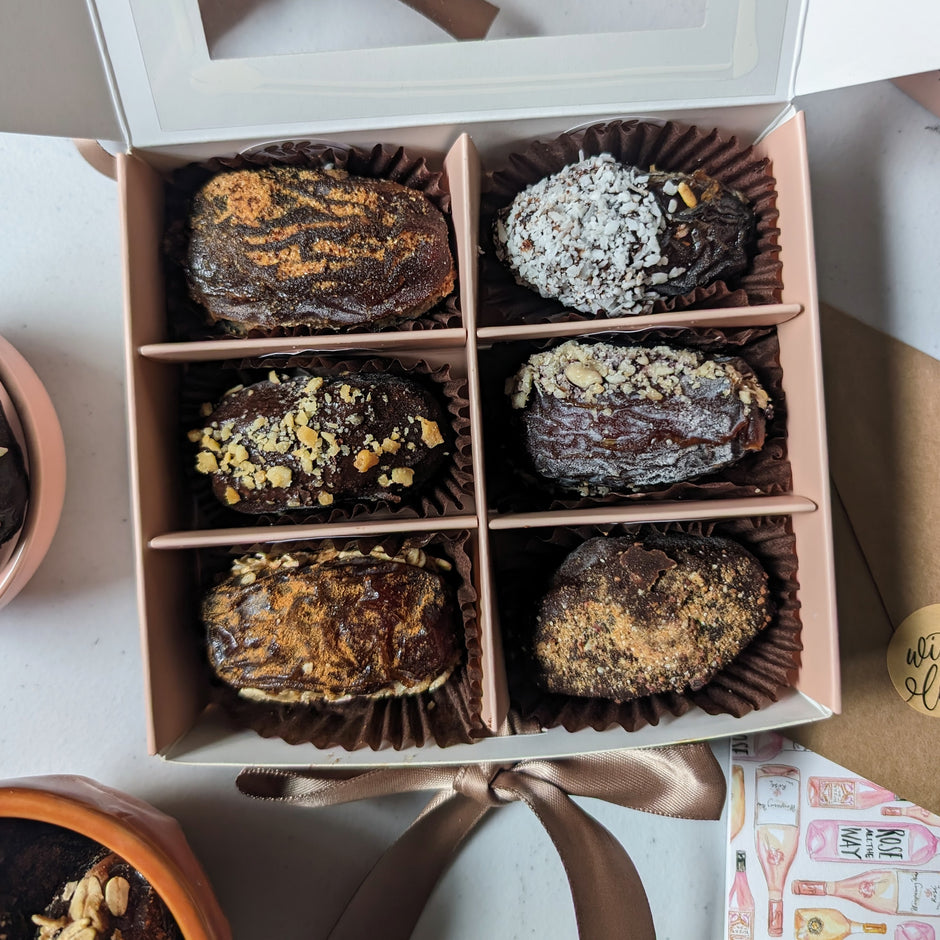 Variety Gourmet Medjool Stuffed Date Gift Boxes and Platter -6 Flavors ...